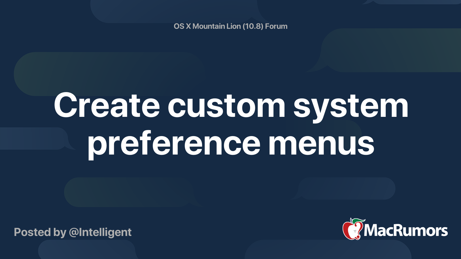 Create custom system preference menus | MacRumors Forums