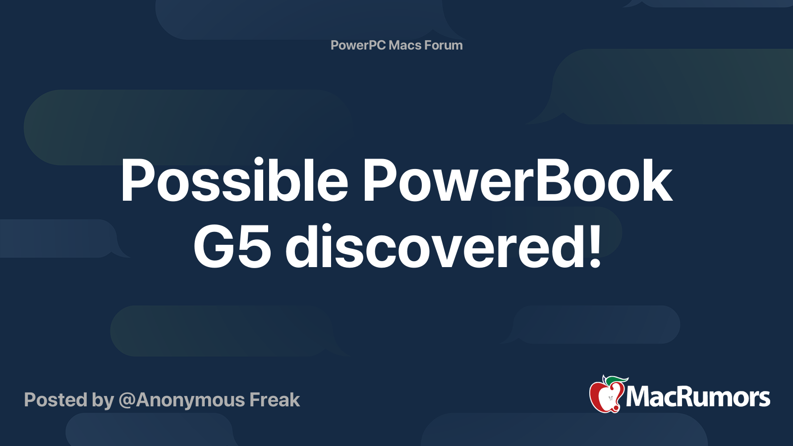 Possible PowerBook G5 discovered! | MacRumors Forums