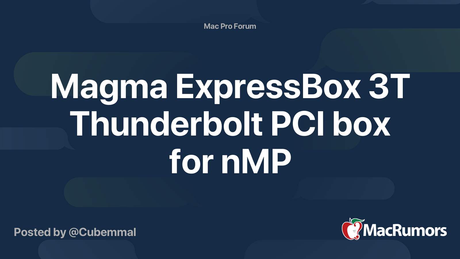 Magma ExpressBox 3T Thunderbolt PCI box for nMP | MacRumors Forums