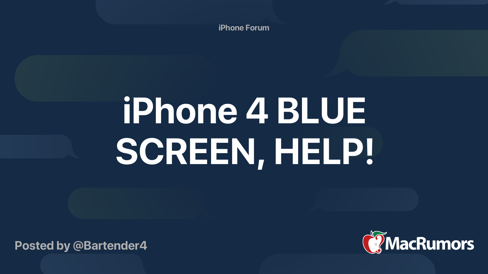 iPhone 4 BLUE SCREEN, HELP! | MacRumors Forums
