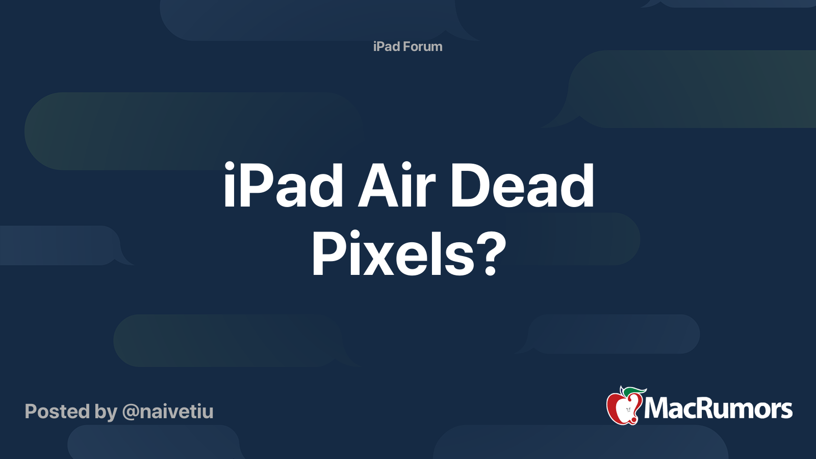 iPad Air Dead Pixels? | MacRumors Forums