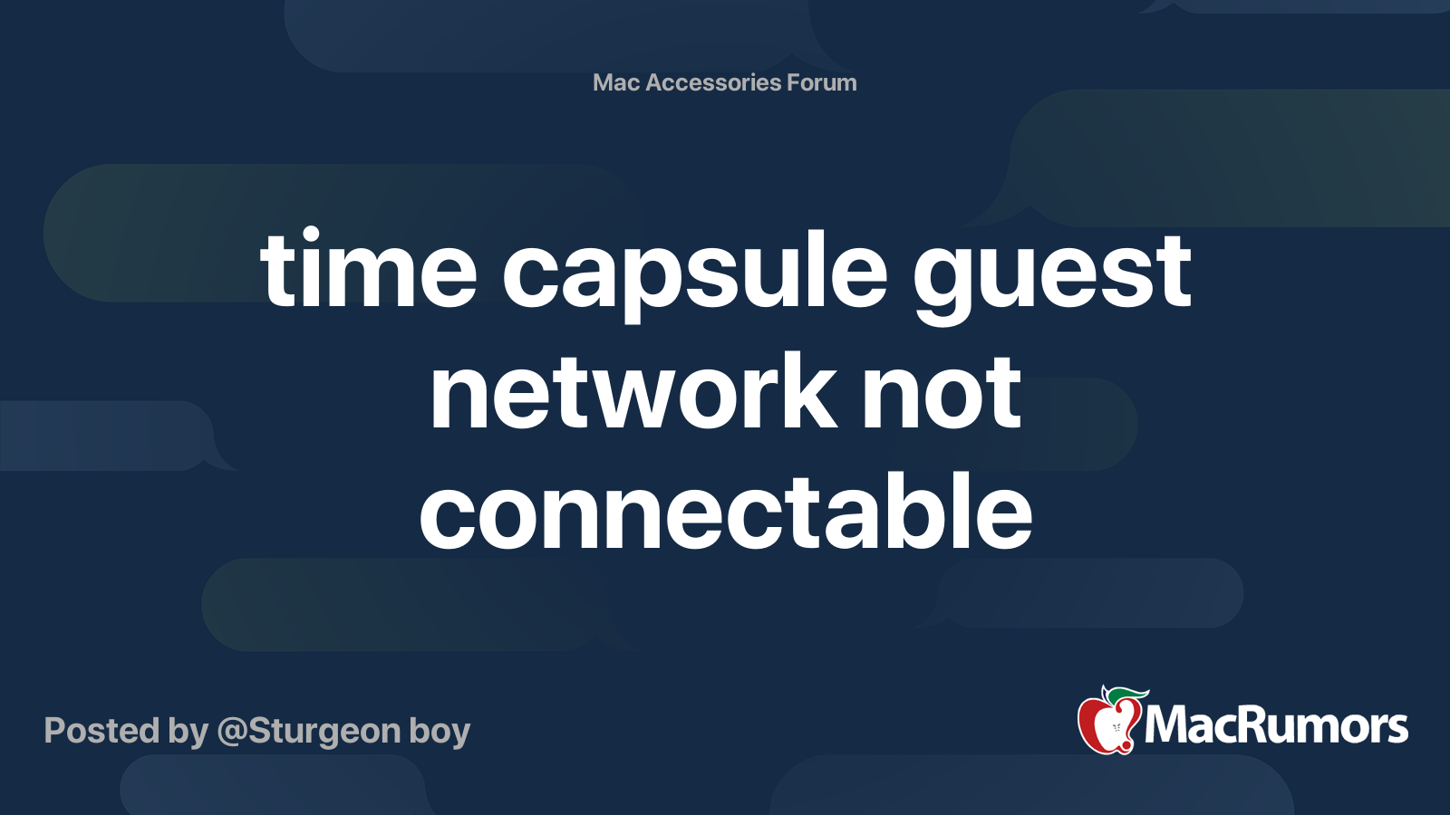 time capsule guest network not connectable | MacRumors Forums