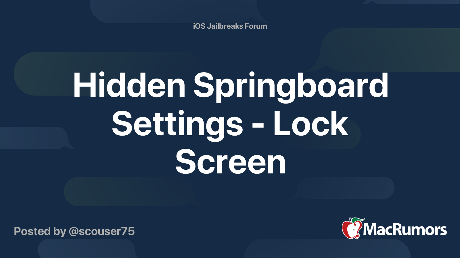 Hidden Springboard Settings - Lock Screen | MacRumors Forums