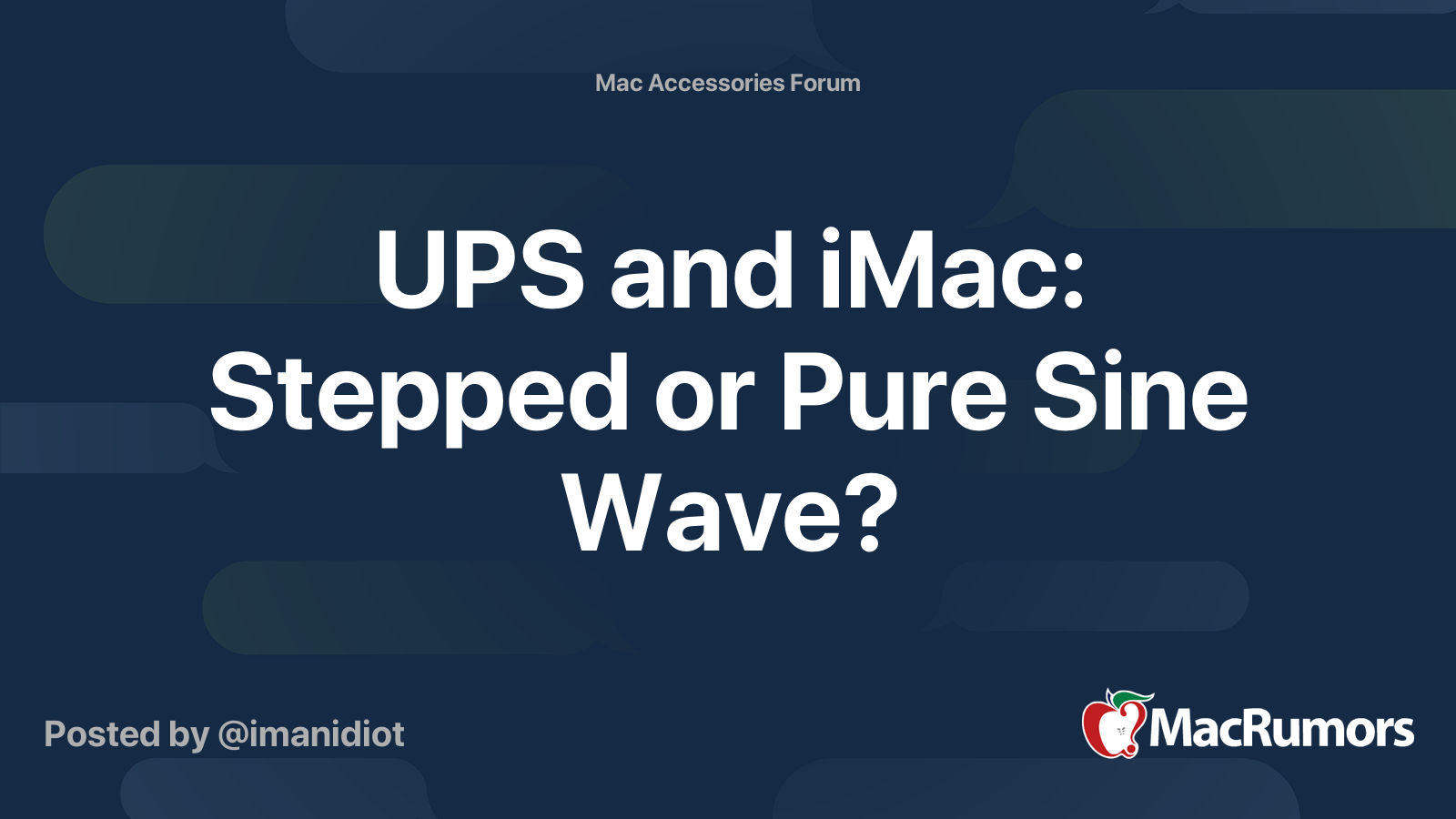 UPS and iMac: Stepped or Pure Sine Wave? | MacRumors Forums