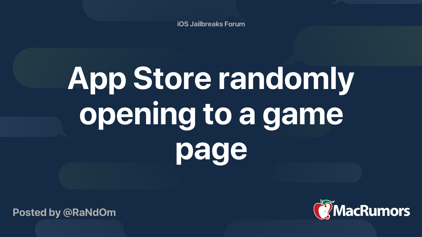 App Store randomly opening to a game page | MacRumors Forums