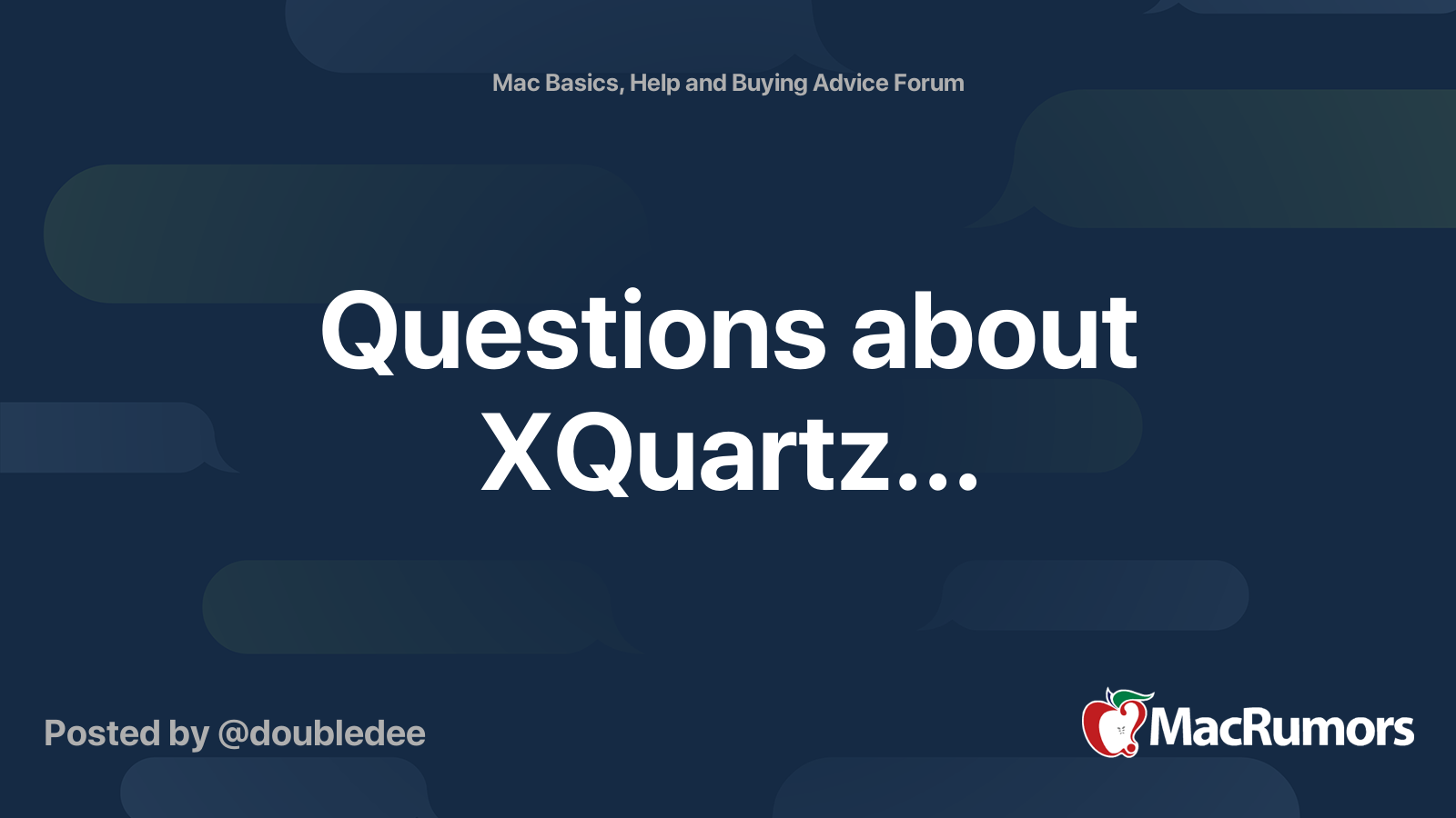 Questions about XQuartz... | MacRumors Forums