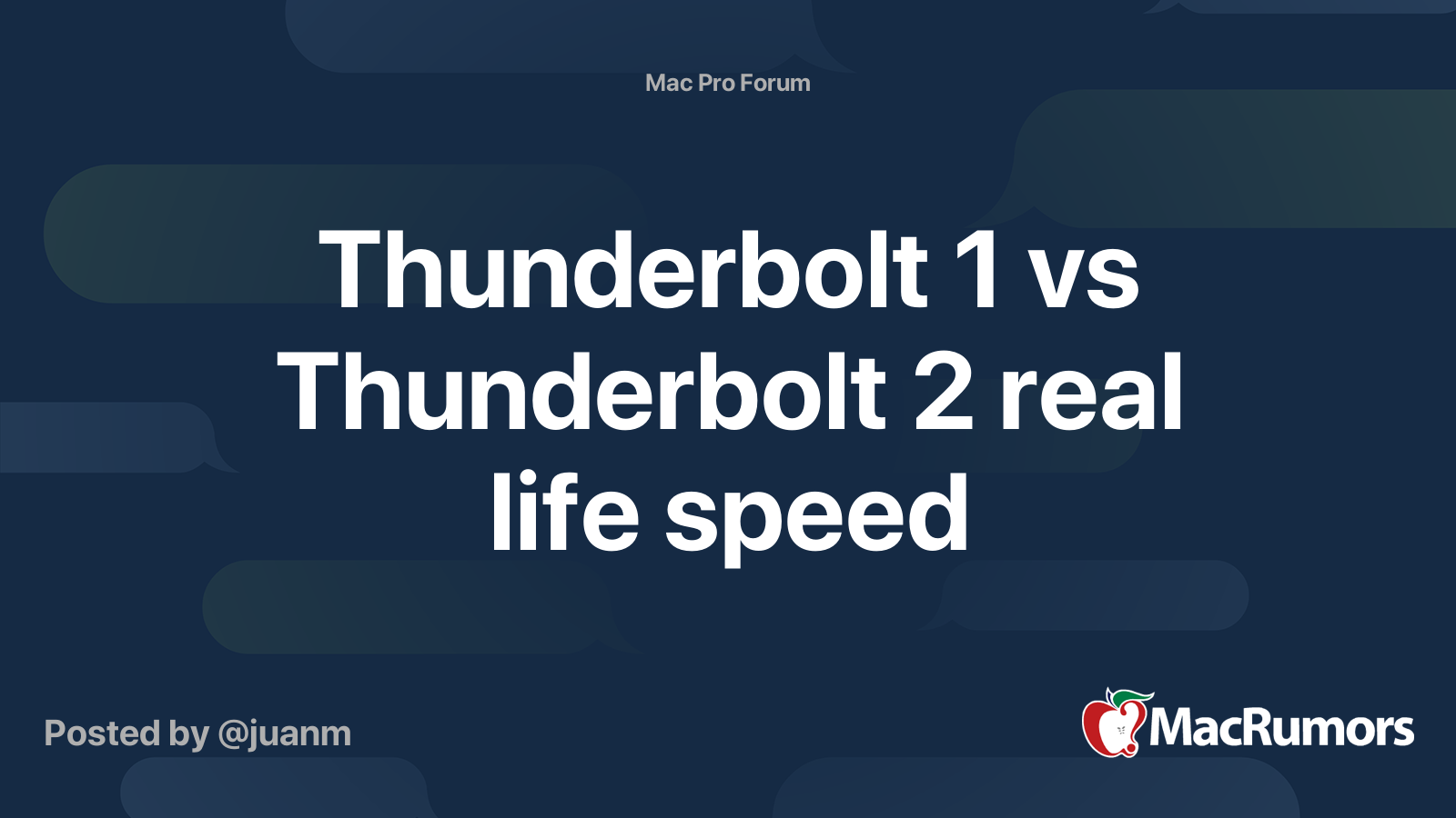 Thunderbolt 1 vs Thunderbolt 2 real life speed | MacRumors Forums