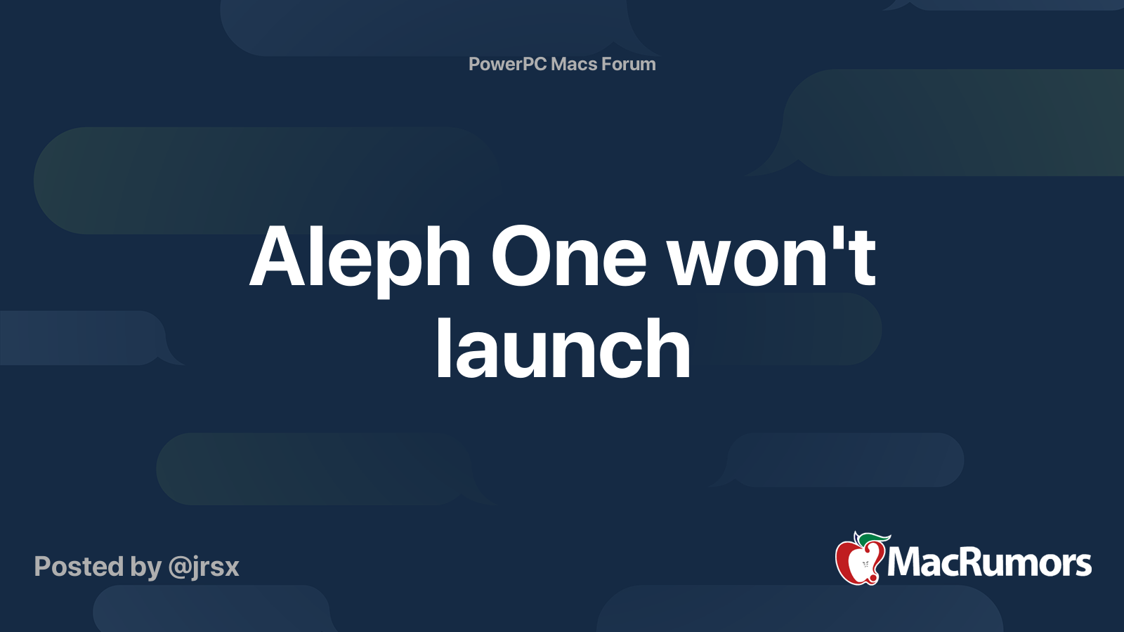 Aleph One won't launch | MacRumors Forums