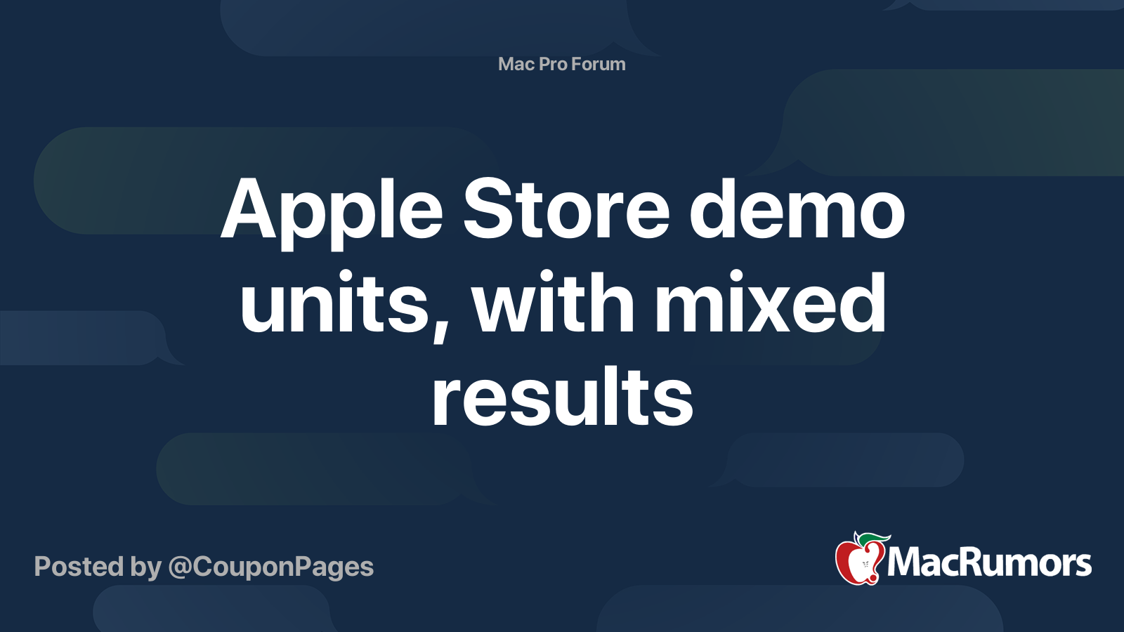 Apple Store demo units, with mixed results | MacRumors Forums