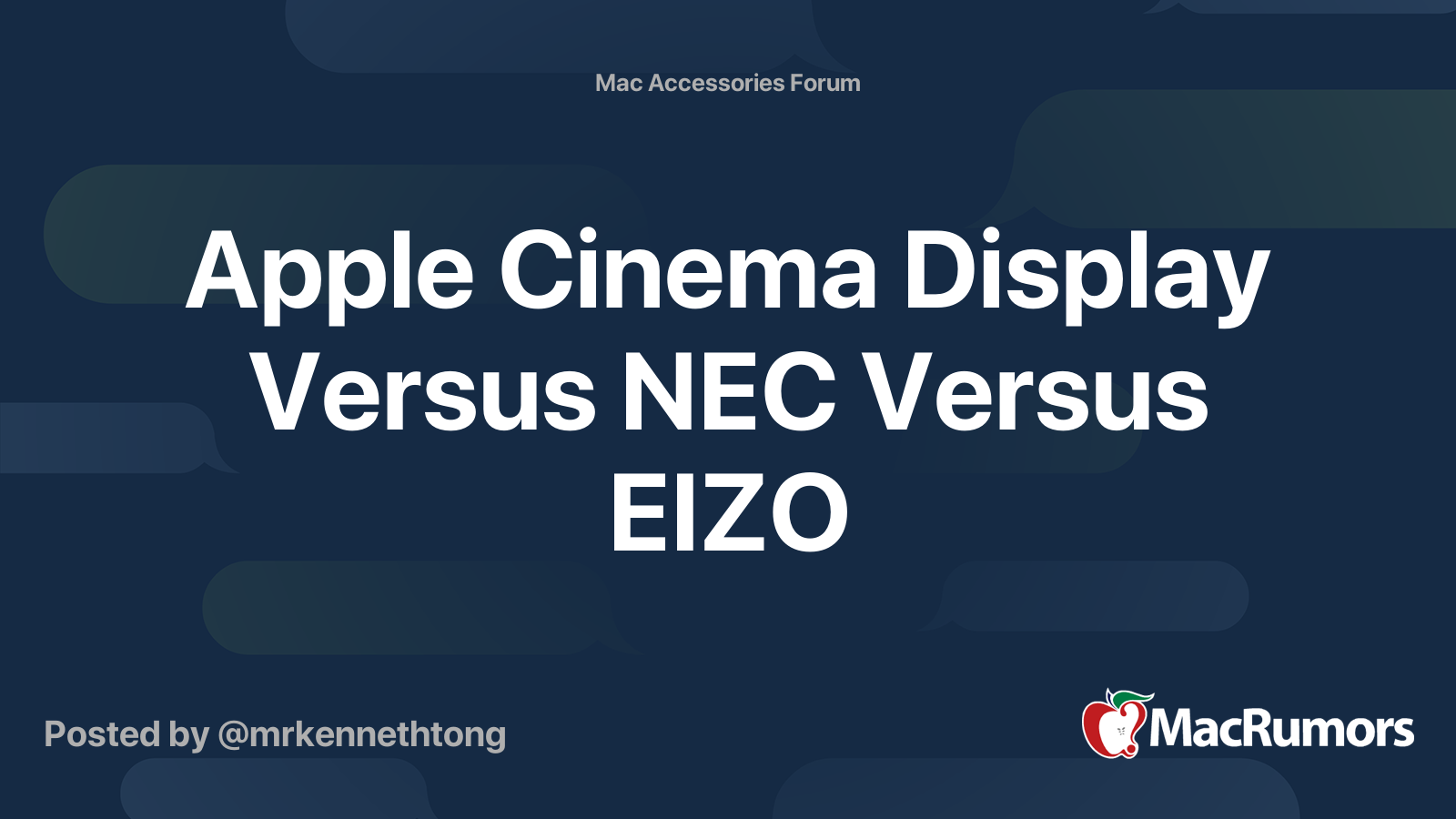 Apple Cinema Display Versus NEC Versus EIZO | MacRumors Forums