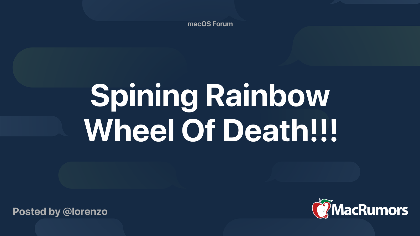 Spining Rainbow Wheel Of Death!!! | MacRumors Forums