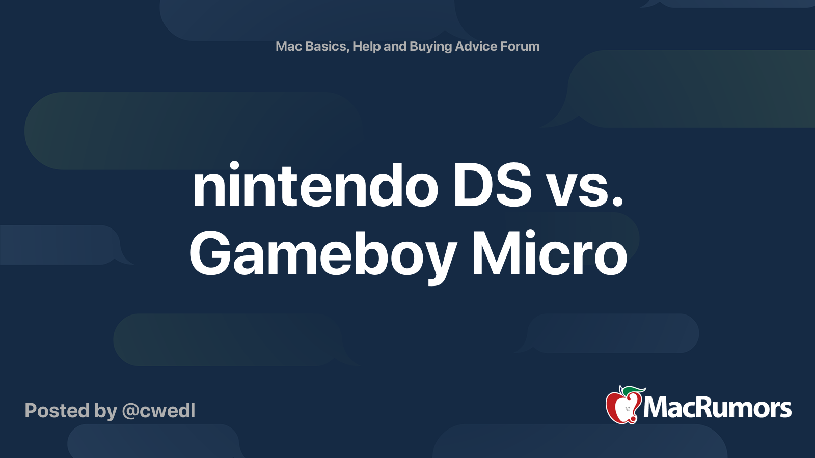 nintendo DS vs. Gameboy Micro | MacRumors Forums