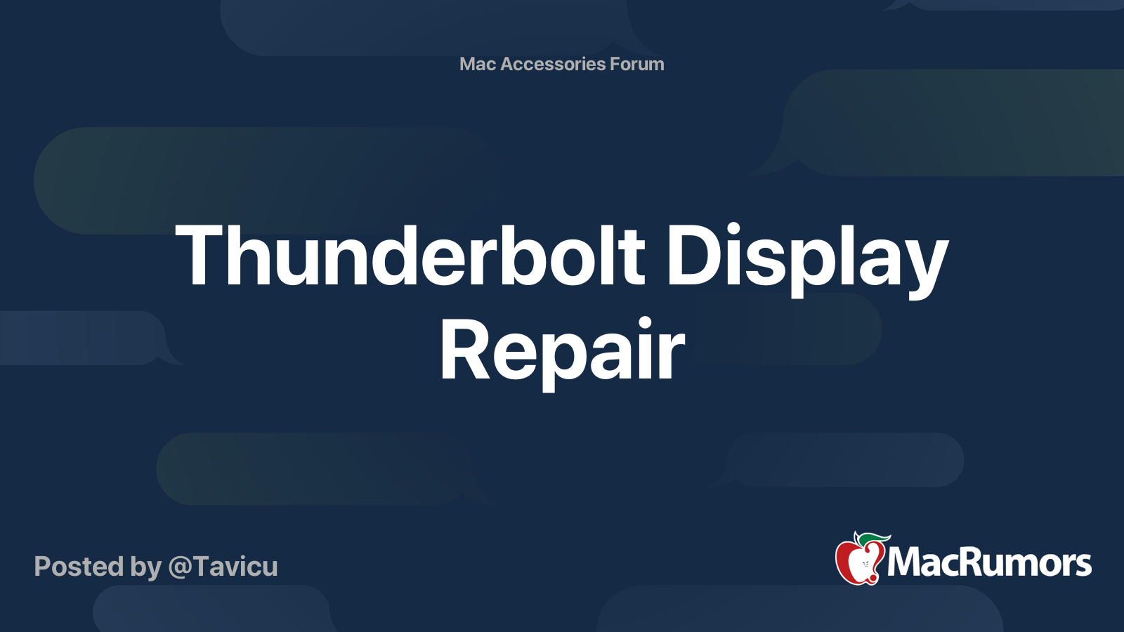 Thunderbolt Display Repair | MacRumors Forums