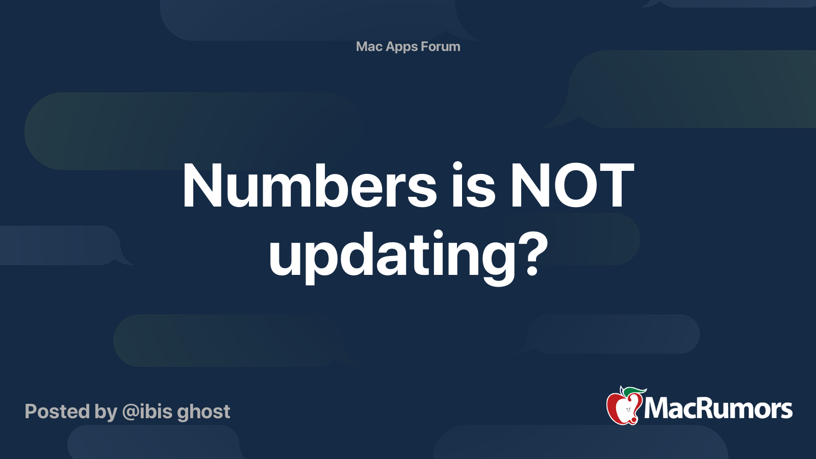 Numbers is NOT updating? | MacRumors Forums