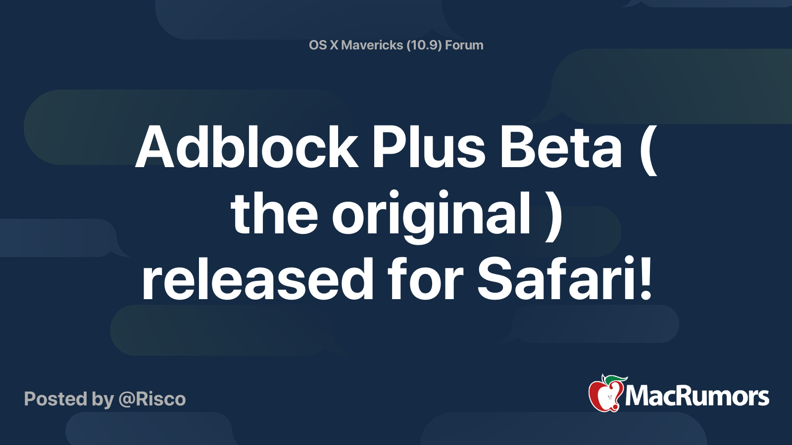 Adblock Plus Beta ( the original ) released for Safari! | MacRumors Forums