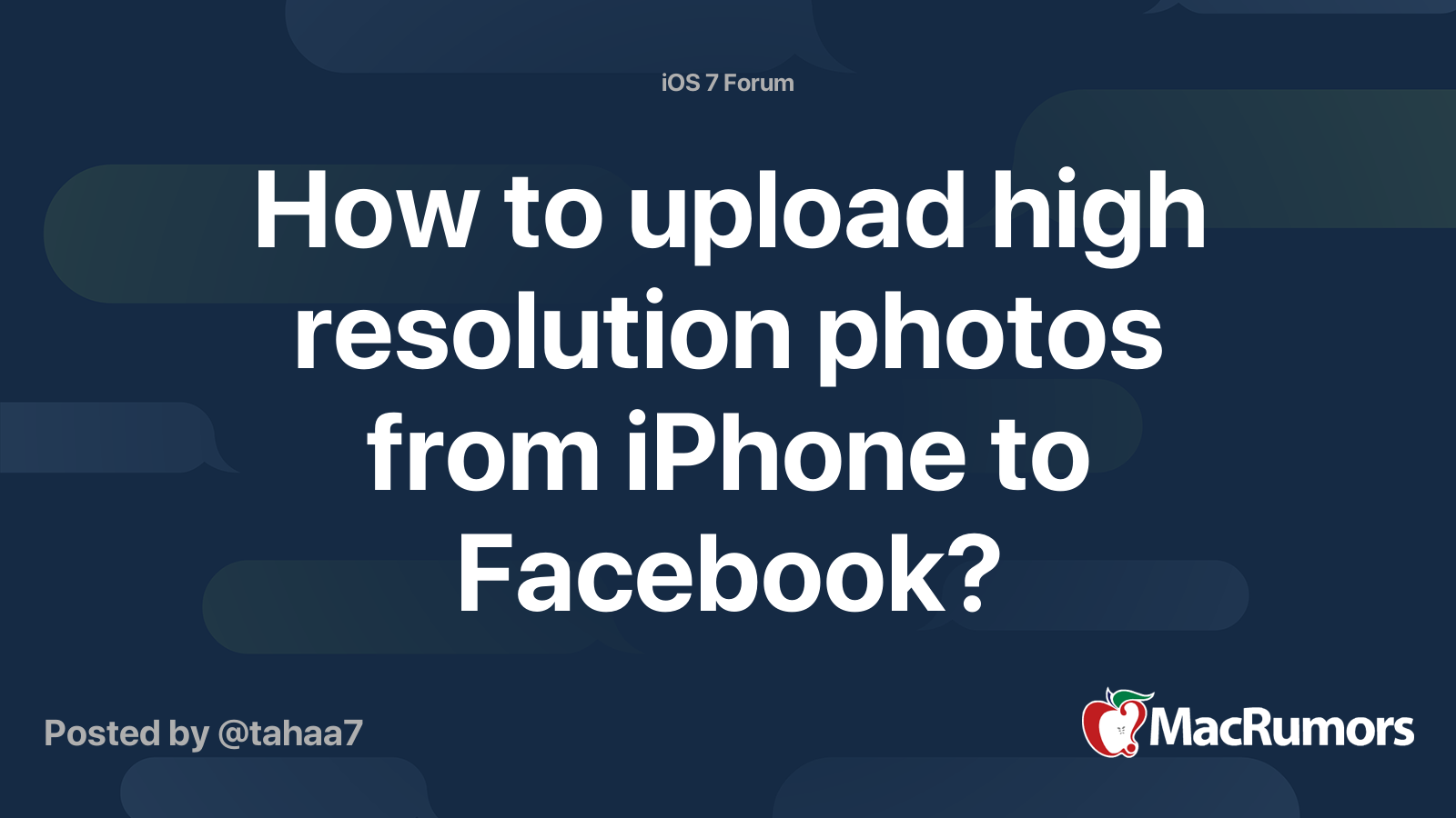 How to upload high resolution photos from iPhone to Facebook ...