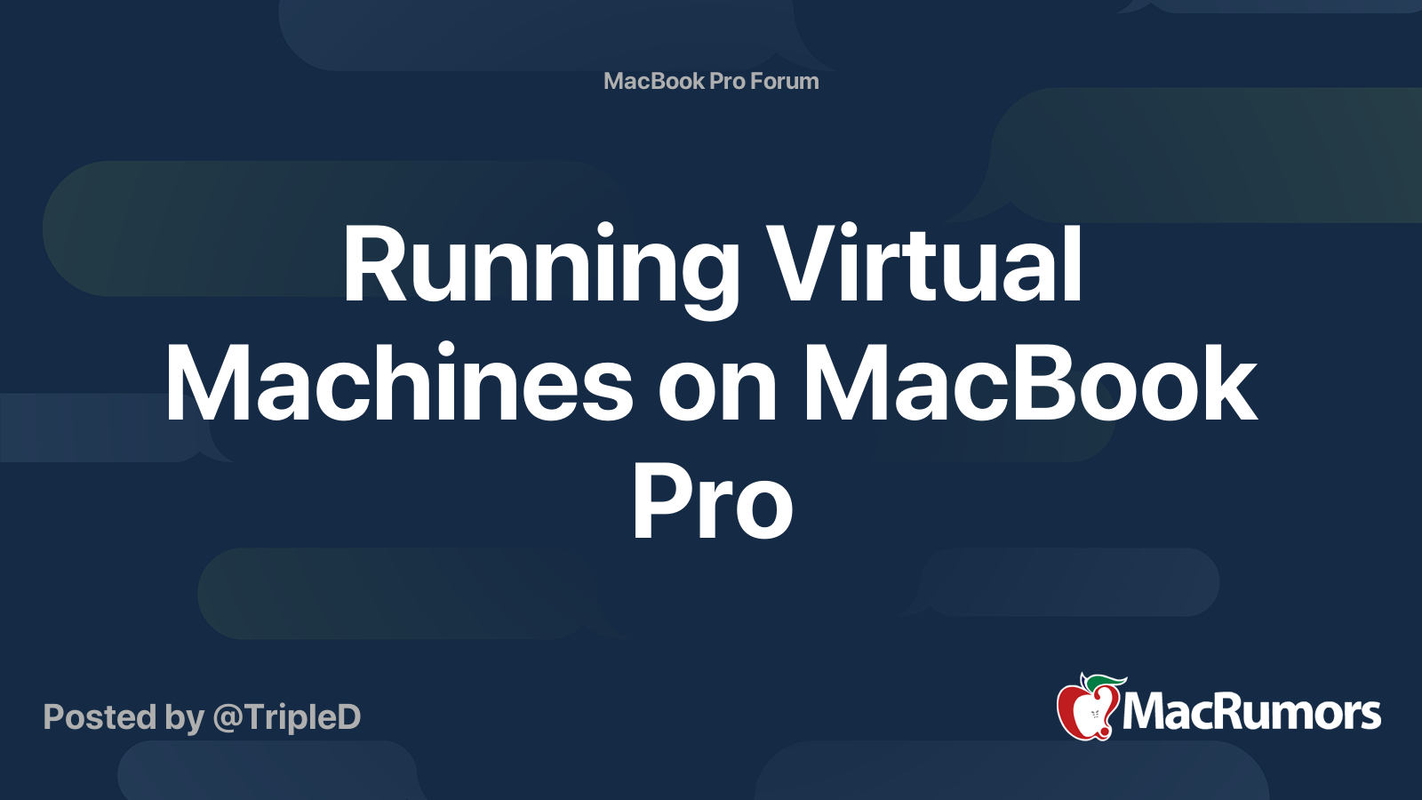 Running Virtual Machines on MacBook Pro | MacRumors Forums