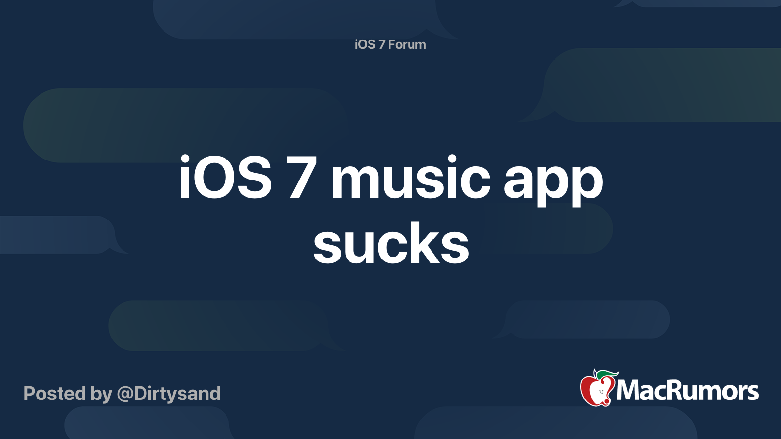 iOS 7 music app sucks | MacRumors Forums