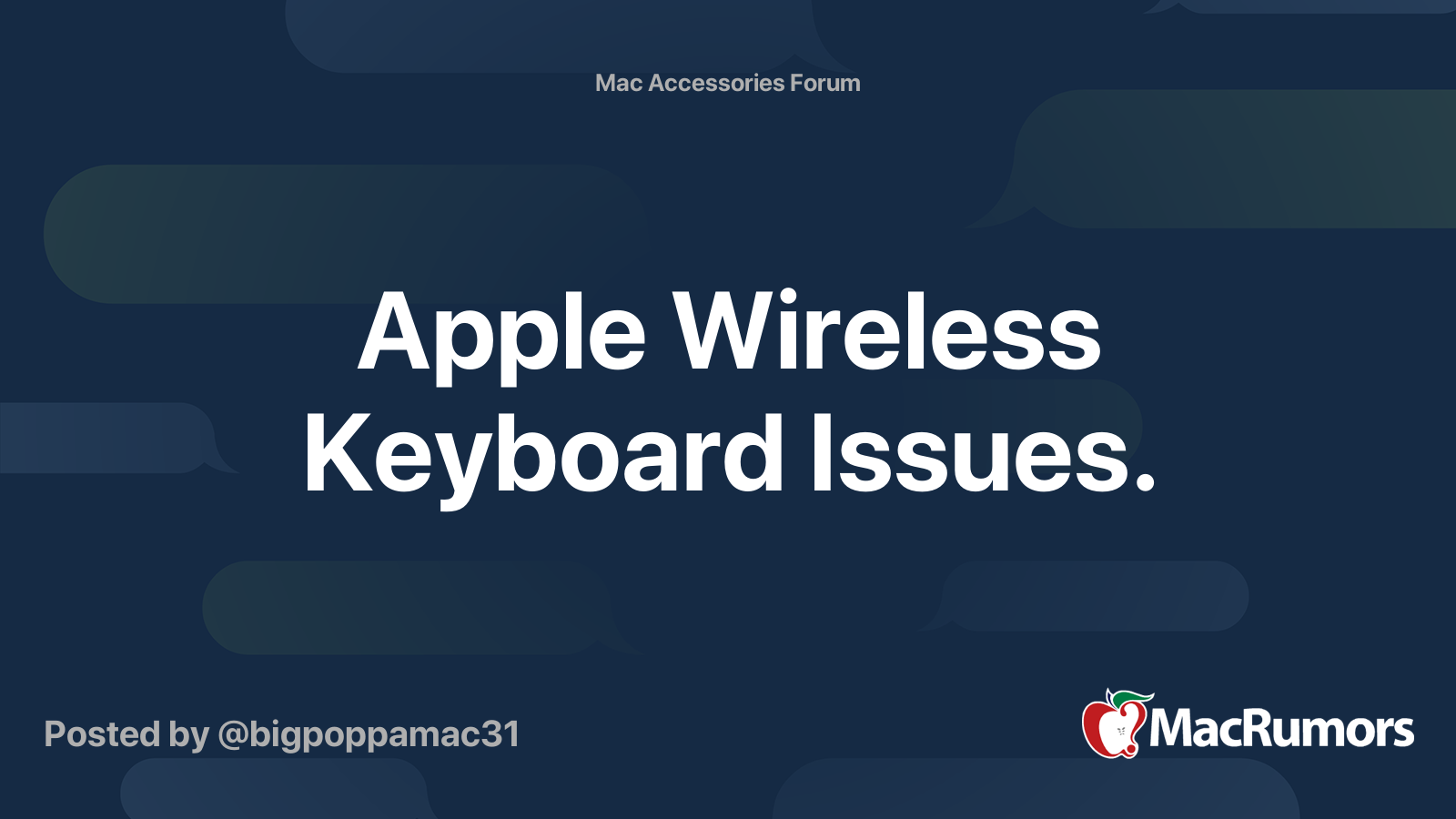 Apple Wireless Keyboard Issues. | MacRumors Forums