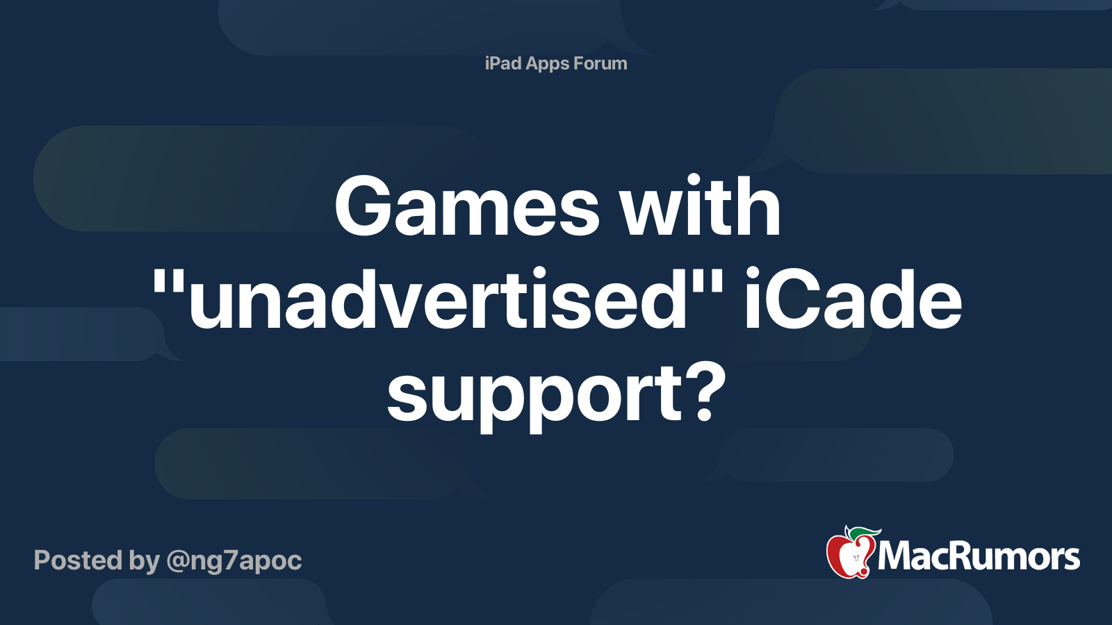 Games with "unadvertised" iCade support? | MacRumors Forums