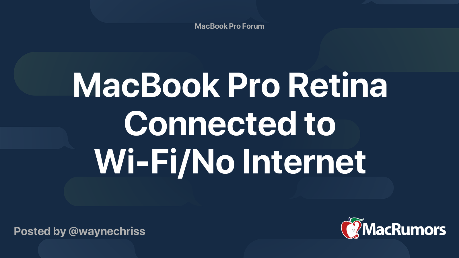 MacBook Pro Retina Connected to Wi-Fi/No Internet | Page 3 | MacRumors ...