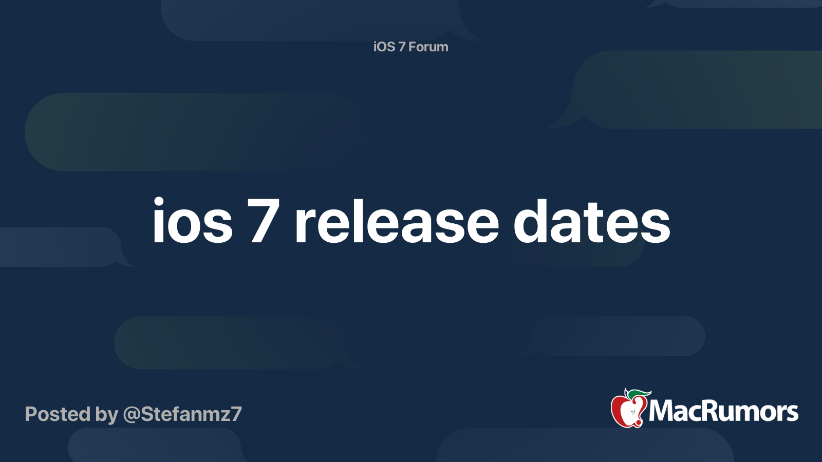 ios 7 release dates | MacRumors Forums