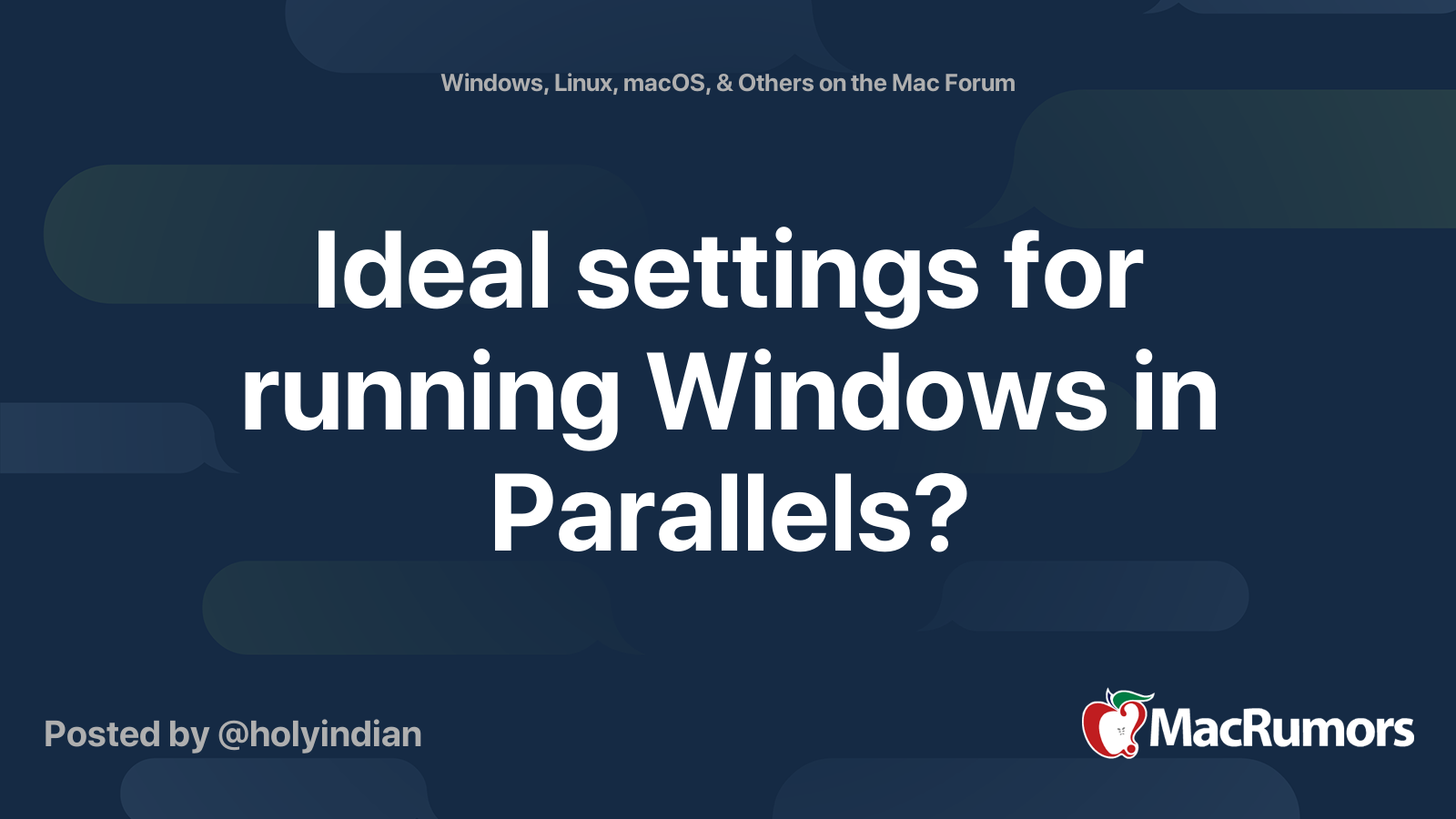 Ideal settings for running Windows in Parallels? | MacRumors Forums