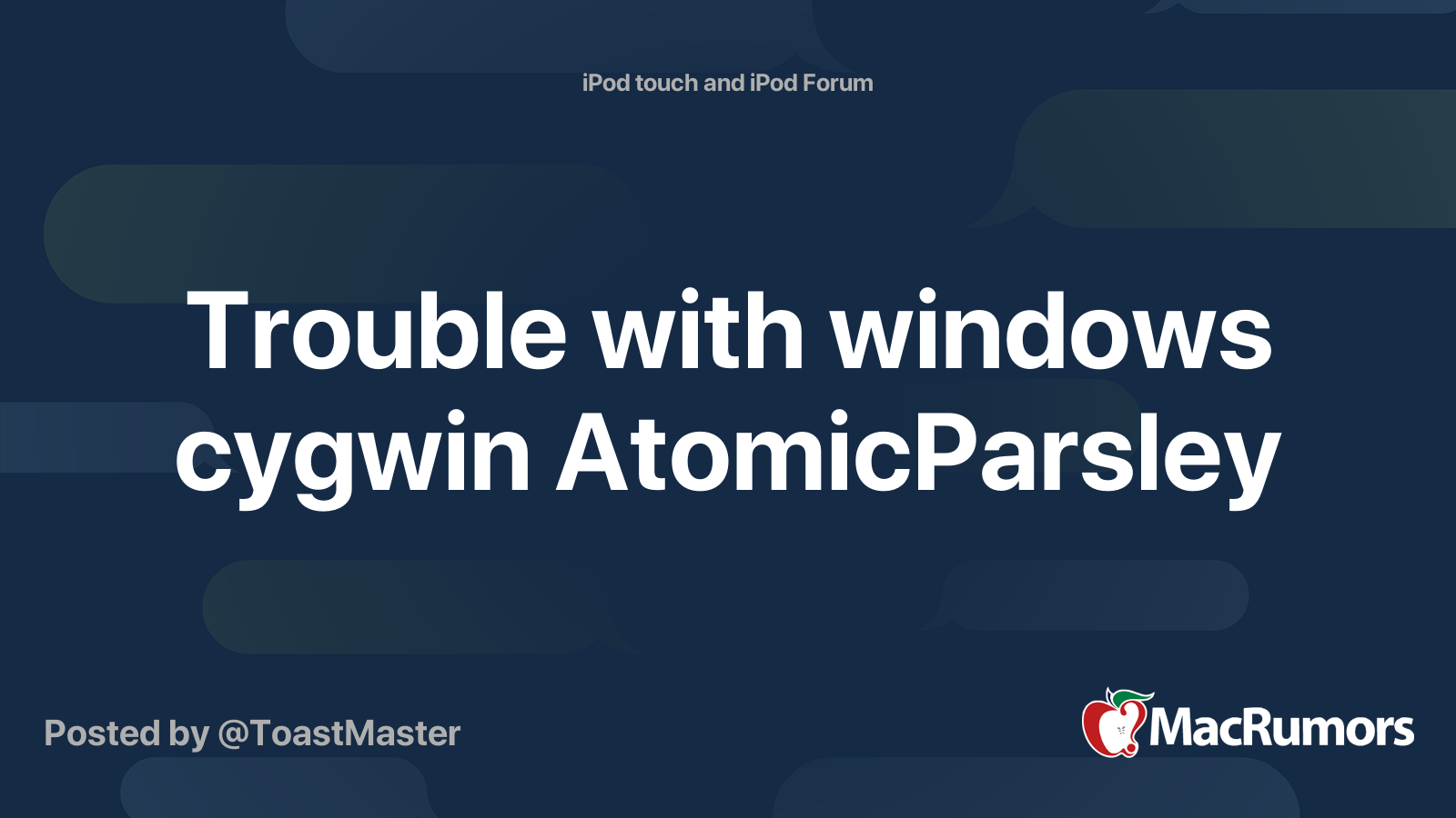 Trouble with windows cygwin AtomicParsley | MacRumors Forums
