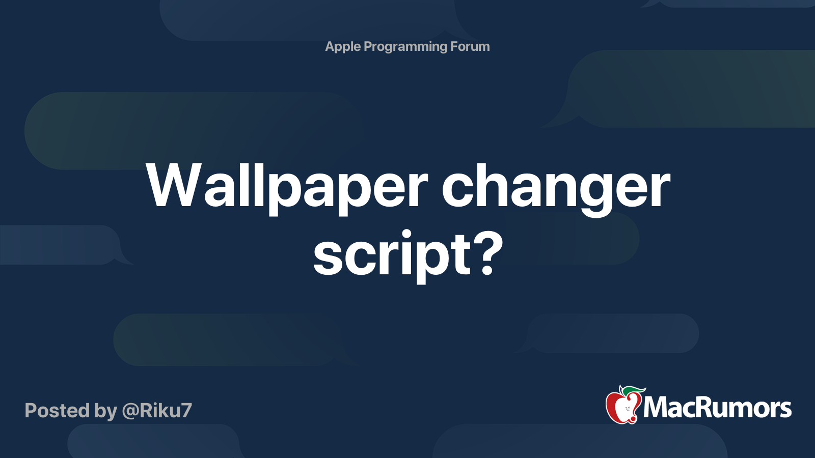 Wallpaper changer script? | MacRumors Forums