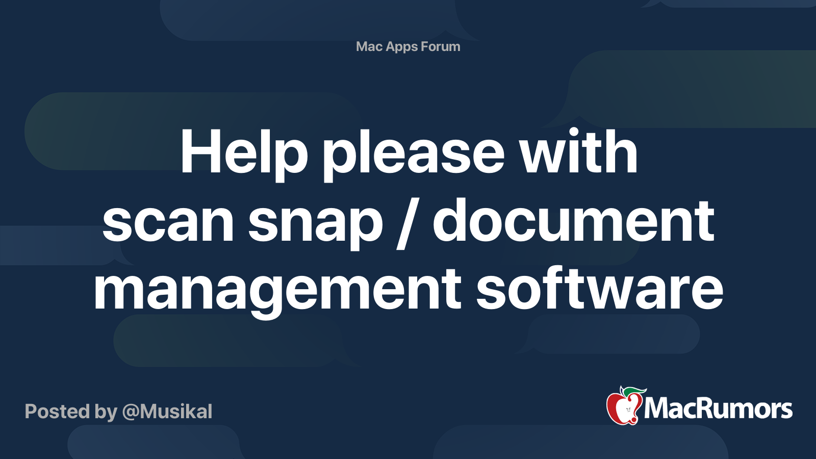 Help please with scan snap / document management software | MacRumors ...