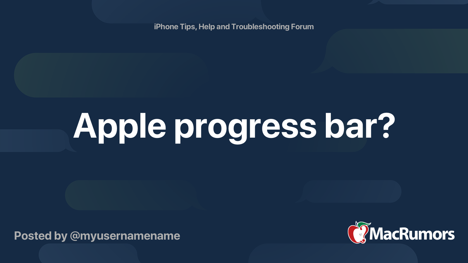 Apple progress bar? | MacRumors Forums
