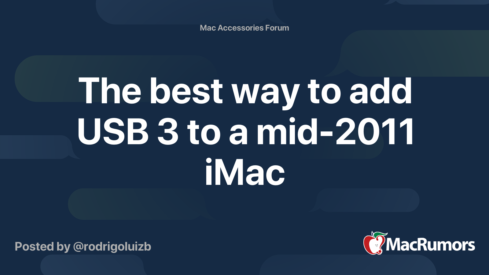 The best way to add USB 3 to a mid-2011 iMac | MacRumors Forums