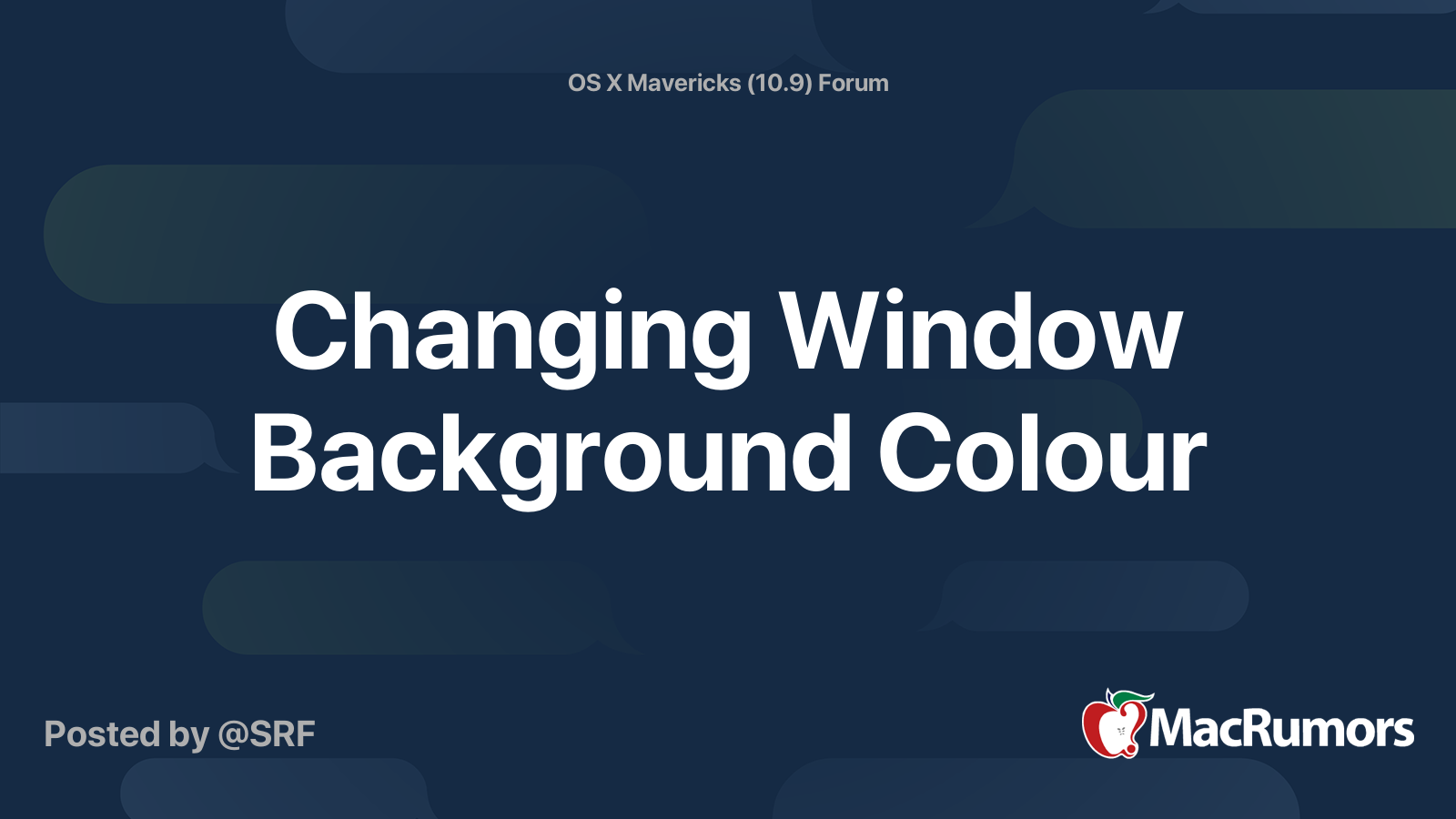 Changing Window Background Colour | MacRumors Forums