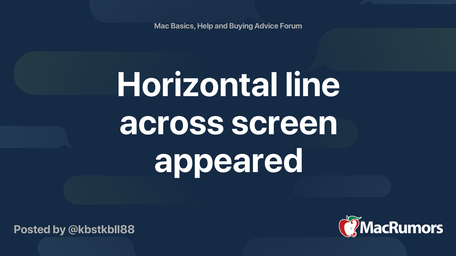 Horizontal line across screen appeared | MacRumors Forums