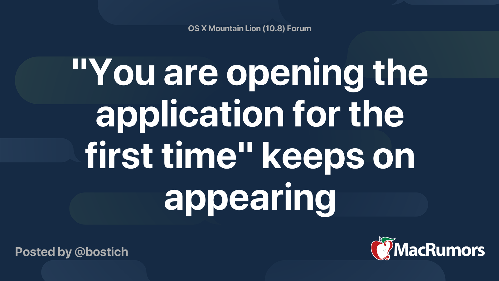 "You are opening the application for the first time" keeps on appearing ...