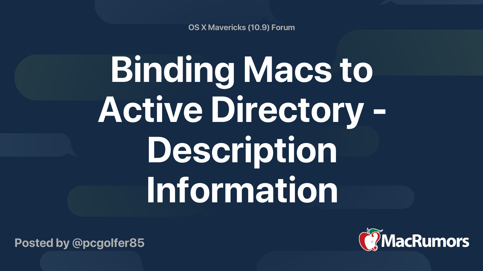Binding Macs to Active Directory - Description Information | MacRumors Forums