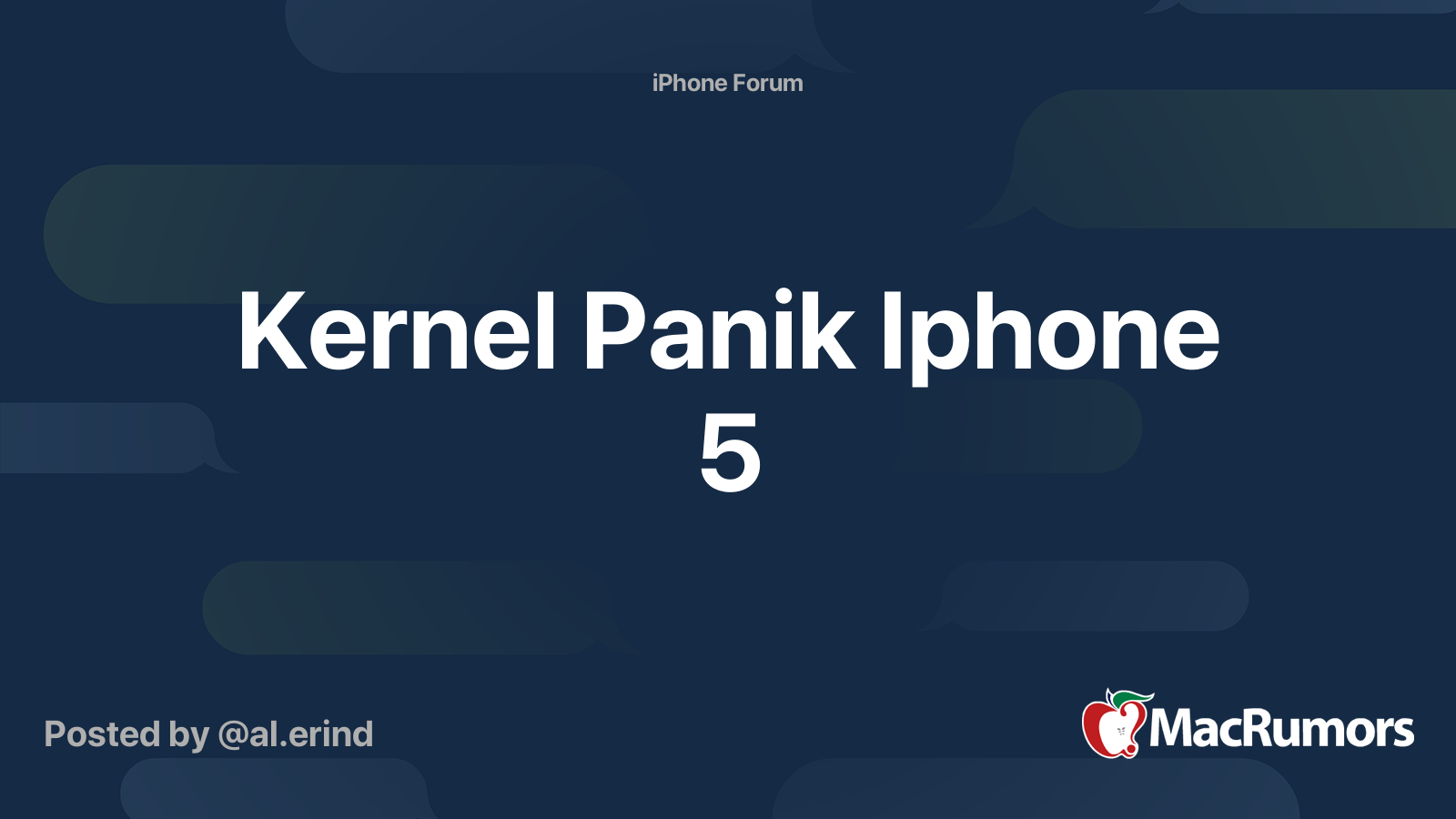 Kernel Panik Iphone 5 | MacRumors Forums