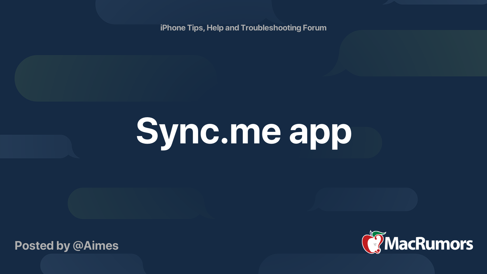 Sync.me app | MacRumors Forums
