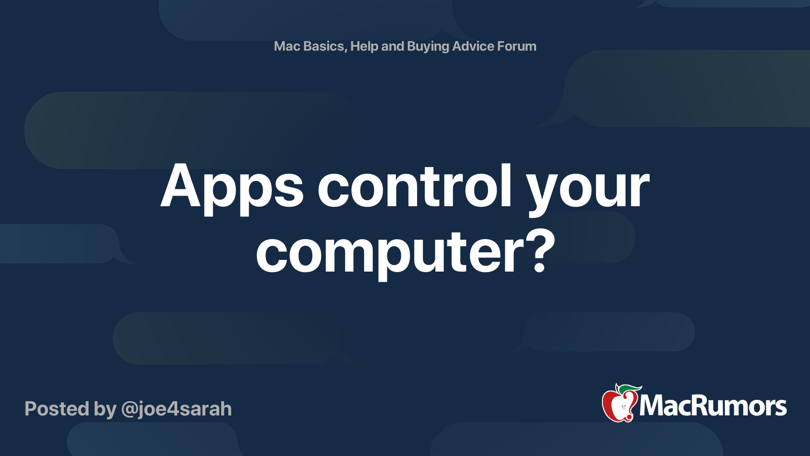 Apps control your computer? | MacRumors Forums