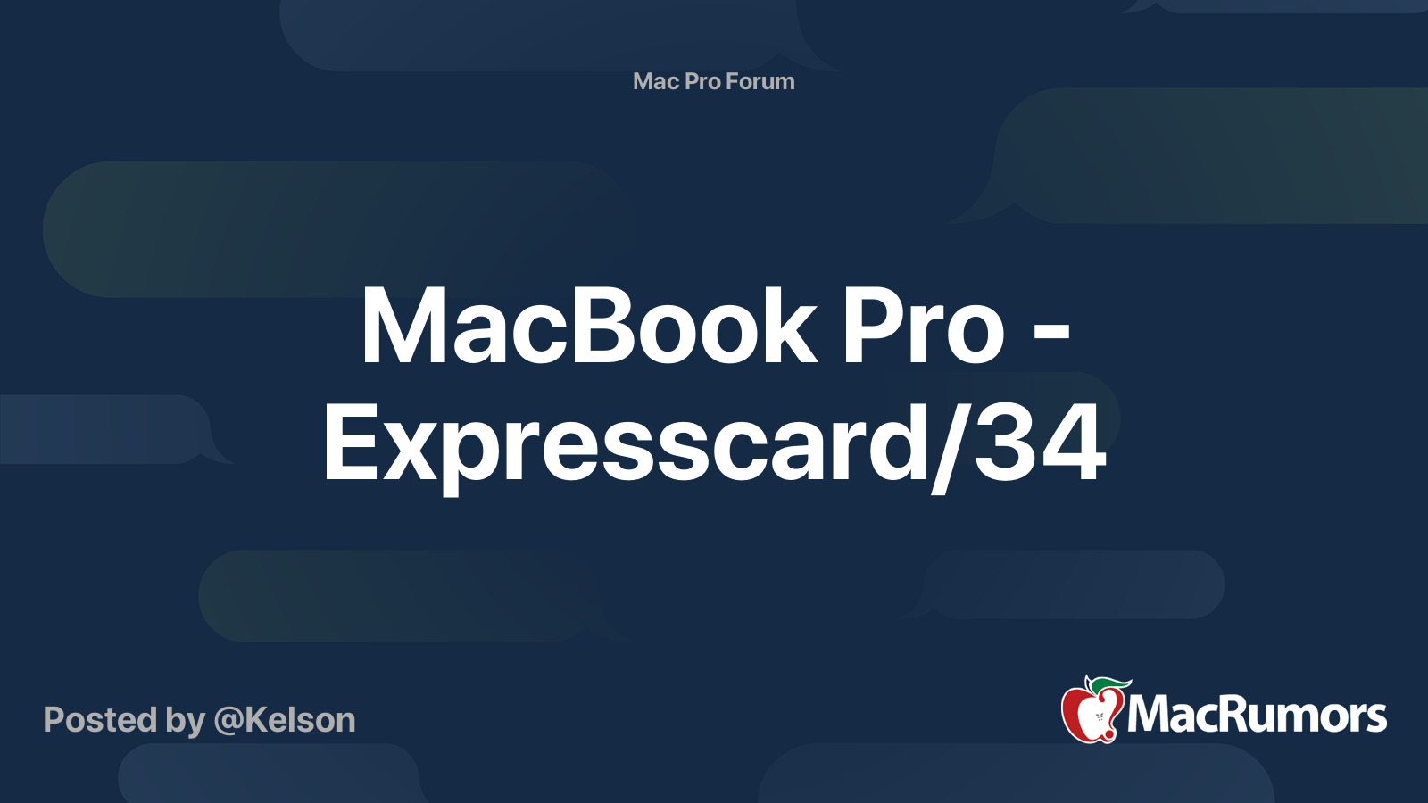 MacBook Pro - Expresscard/34 | MacRumors Forums