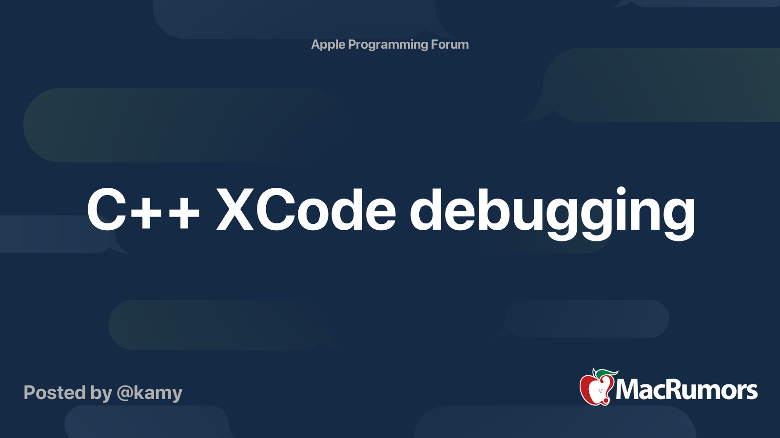 C Xcode Debugging Macrumors Forums 9370