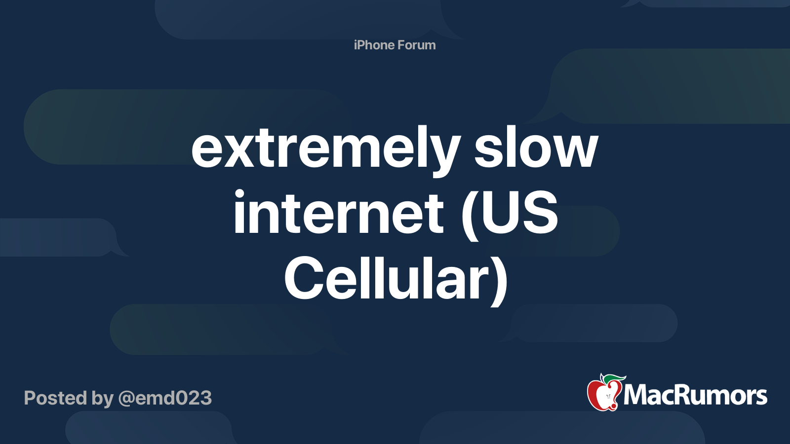 extremely slow internet (US Cellular) | MacRumors Forums