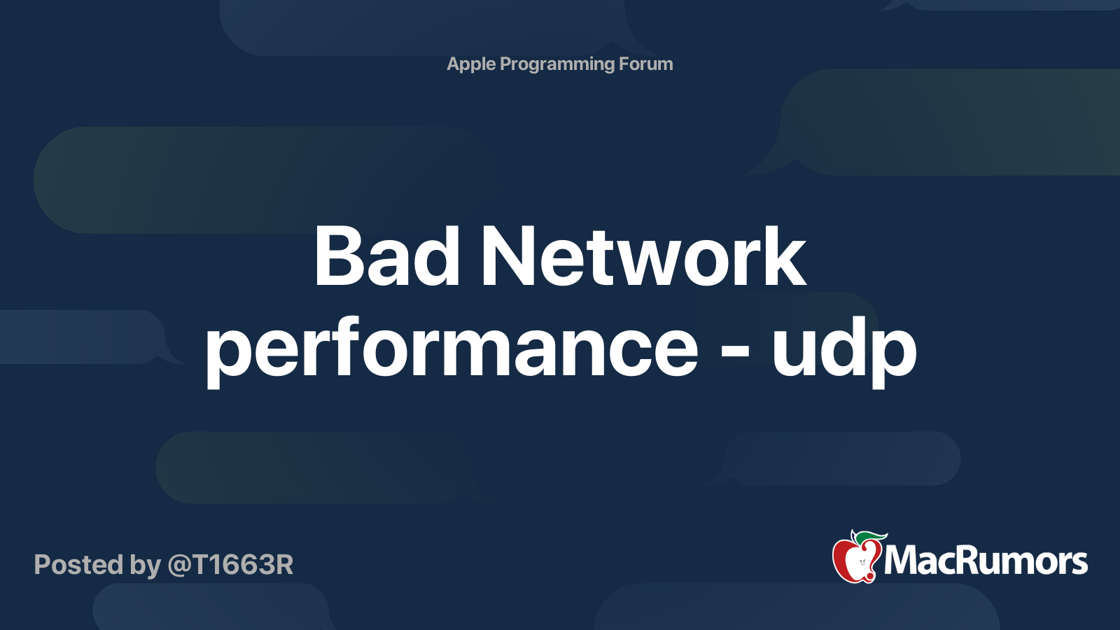 Bad Network performance - udp | MacRumors Forums