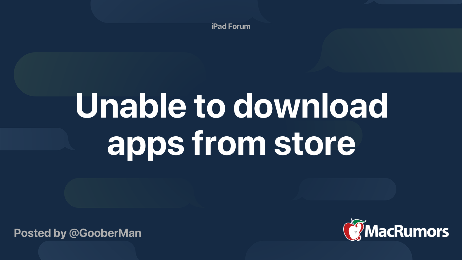 Unable to download apps from store | MacRumors Forums