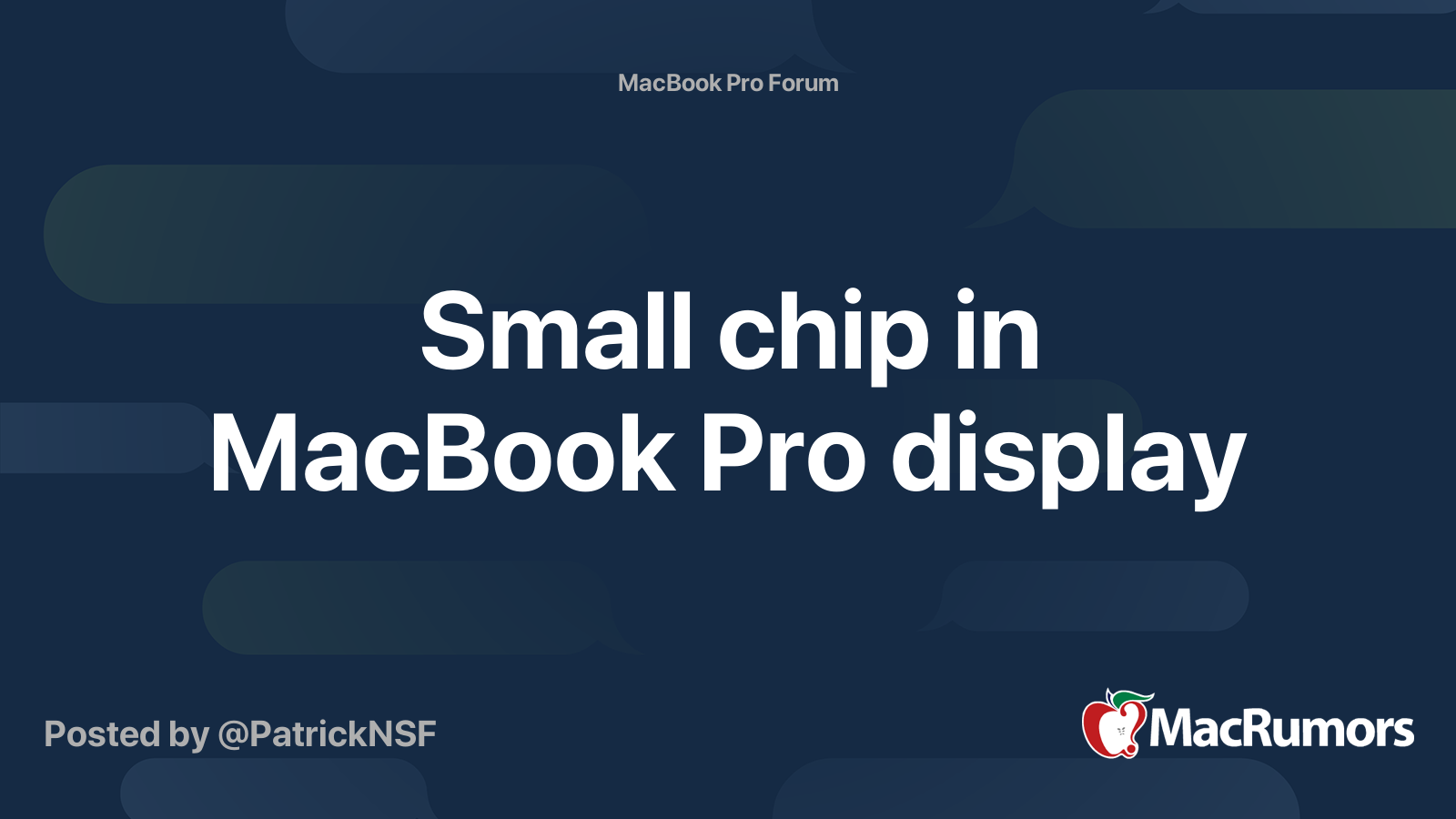 Small chip in MacBook Pro display | MacRumors Forums