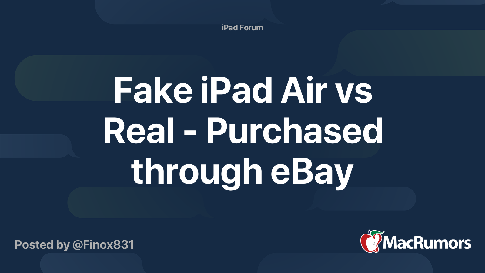 Fake iPad Air vs Real - Purchased through eBay | MacRumors Forums