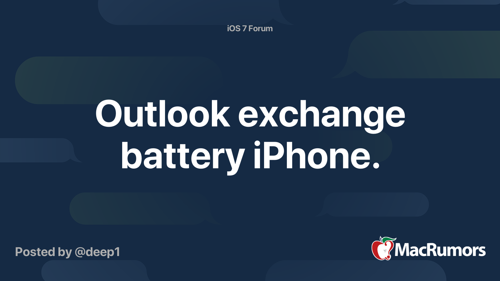 Outlook exchange battery iPhone. | MacRumors Forums