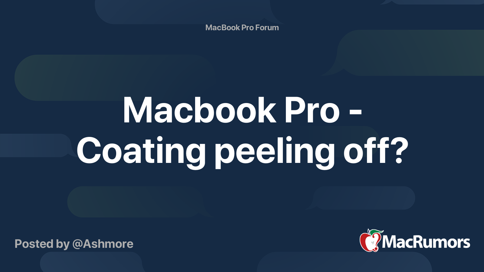 Macbook Pro - Coating peeling off? | MacRumors Forums