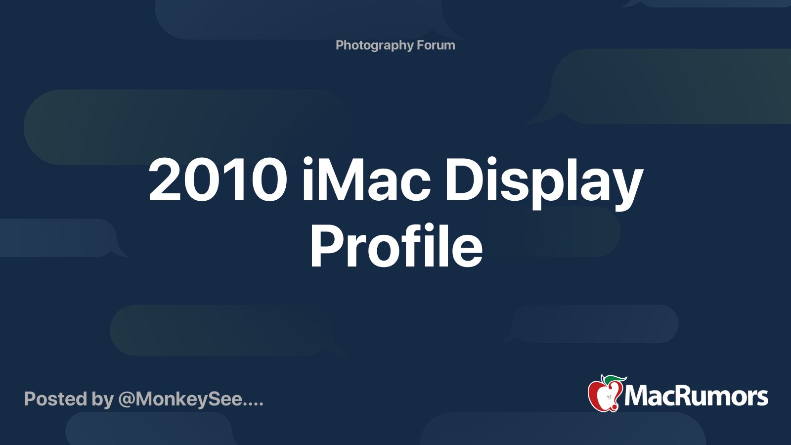 2010 iMac Display Profile | MacRumors Forums