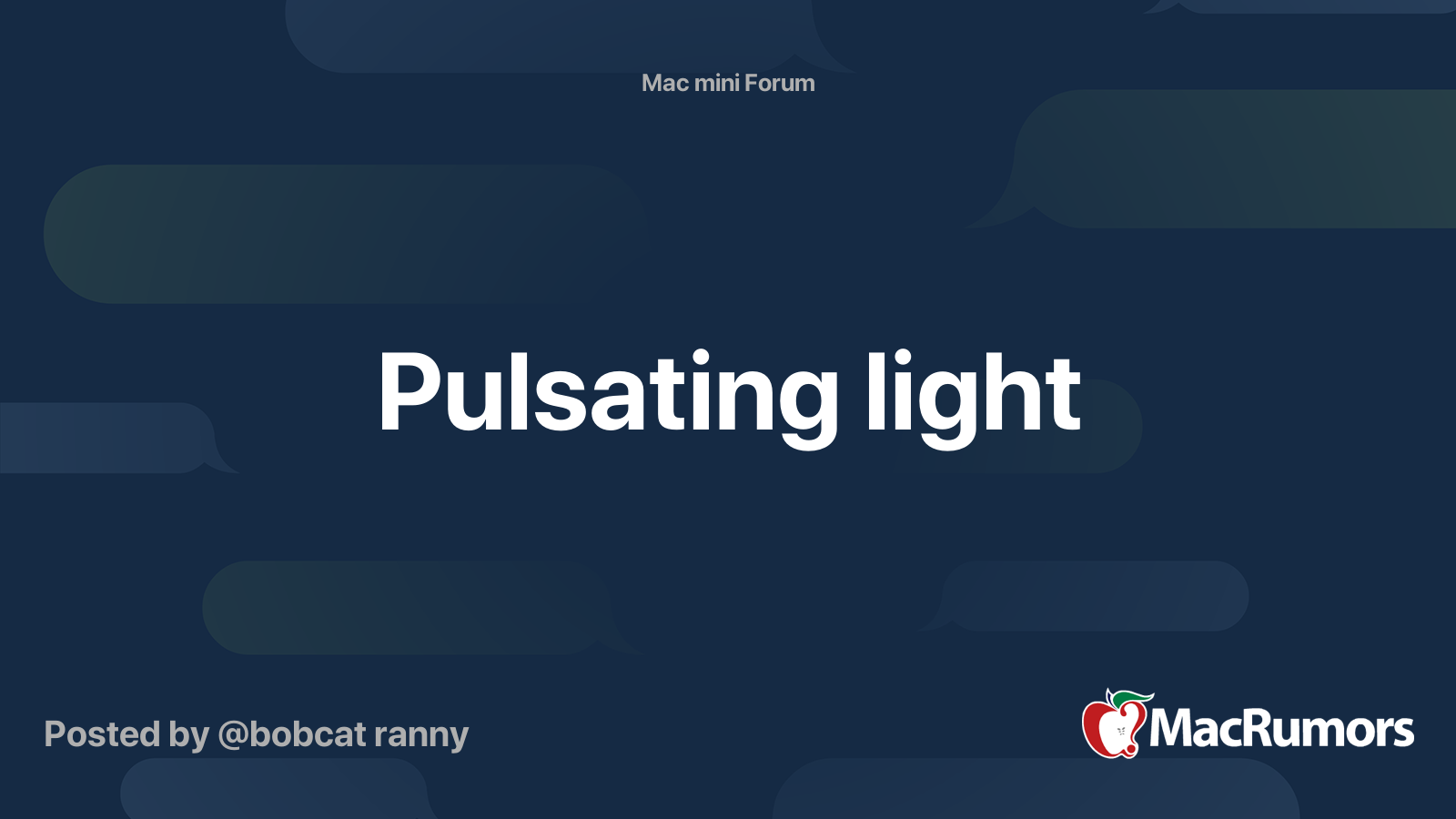 Pulsating light | MacRumors Forums